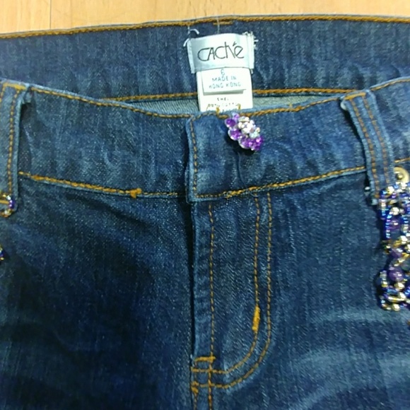Cache | Jeans | Cache Beaded Sequined Flared Jeans | Poshmark